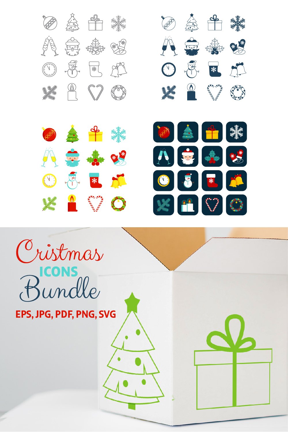 Christmas Icons Bundle | Festive Clipart | SVG EPS PNG JPG