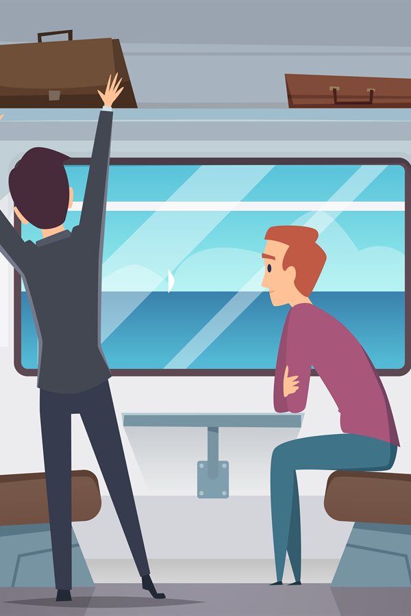 Train interior. People inside subway transport metro trains