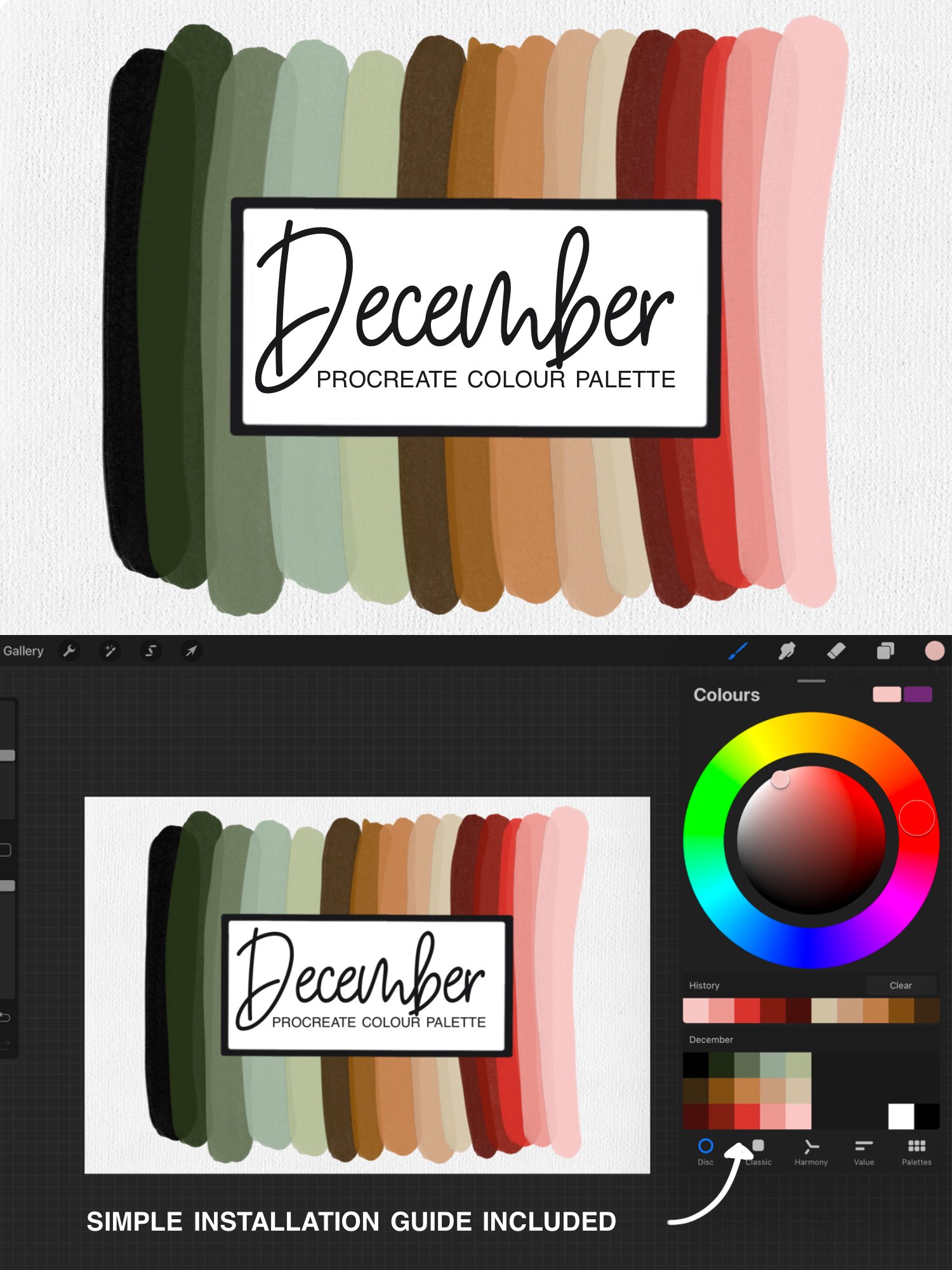 December Procreate Color Palette