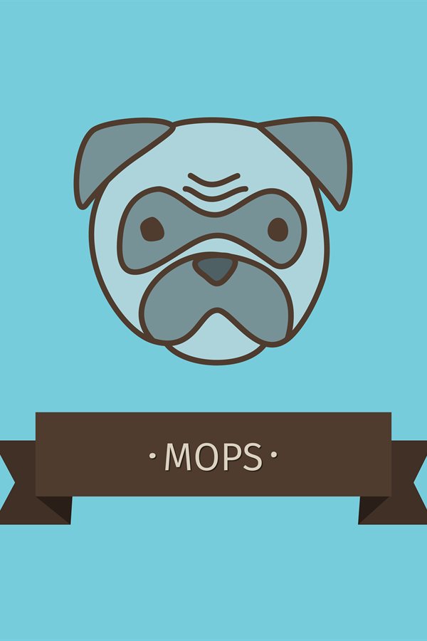 Mops breed dog for logo design