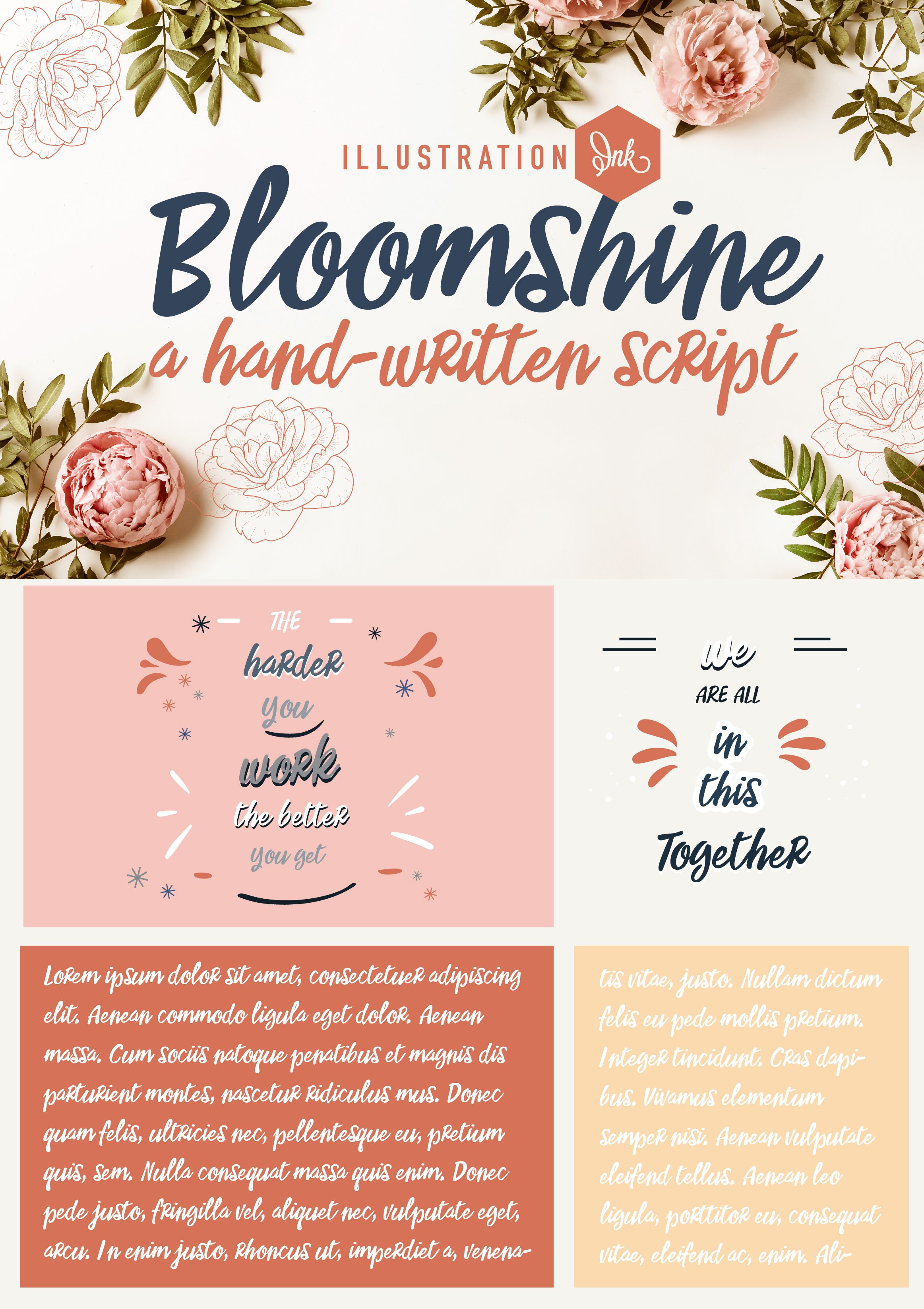 Hand-crafted, hand-written, script font