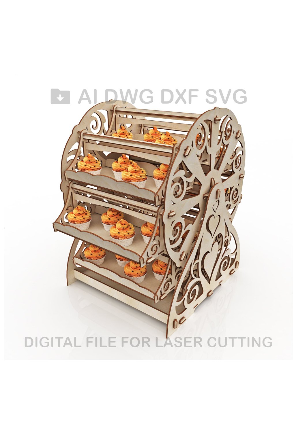 Cake stand vector for CNC svg vector file, vector (1941081)