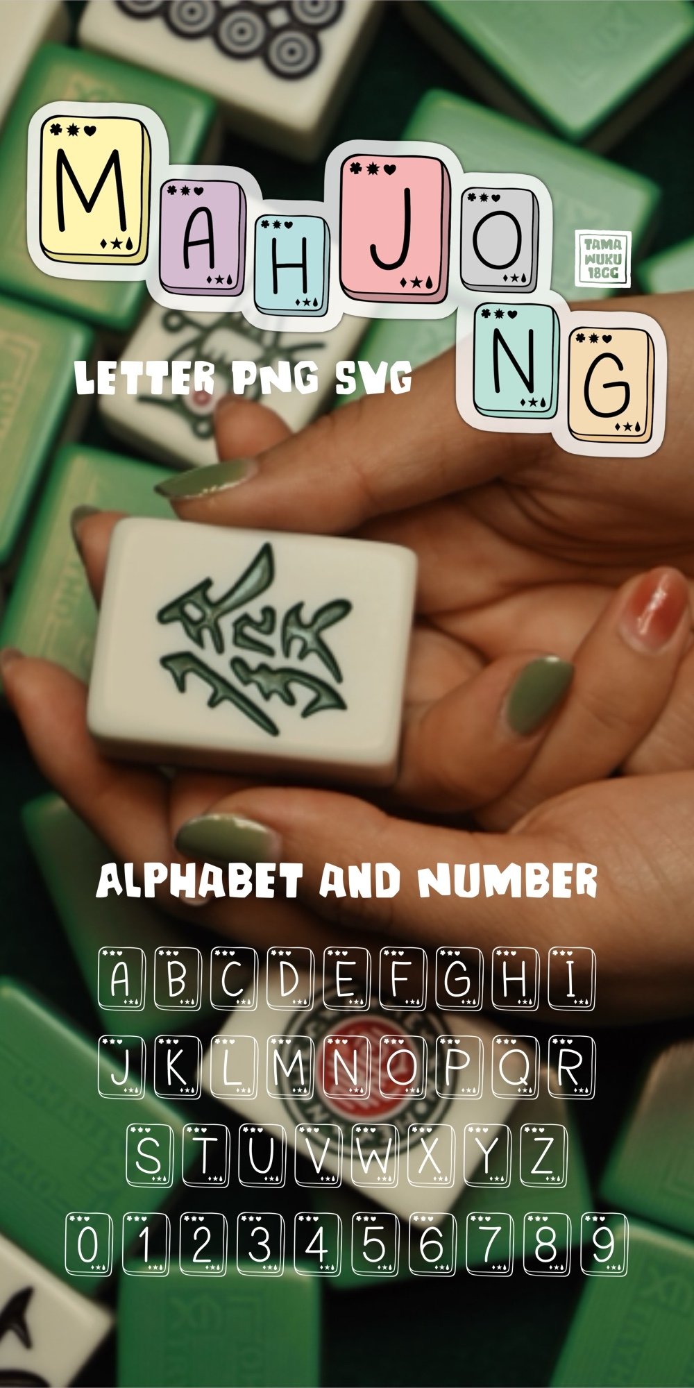 Mahjong Letters PNG SVG
