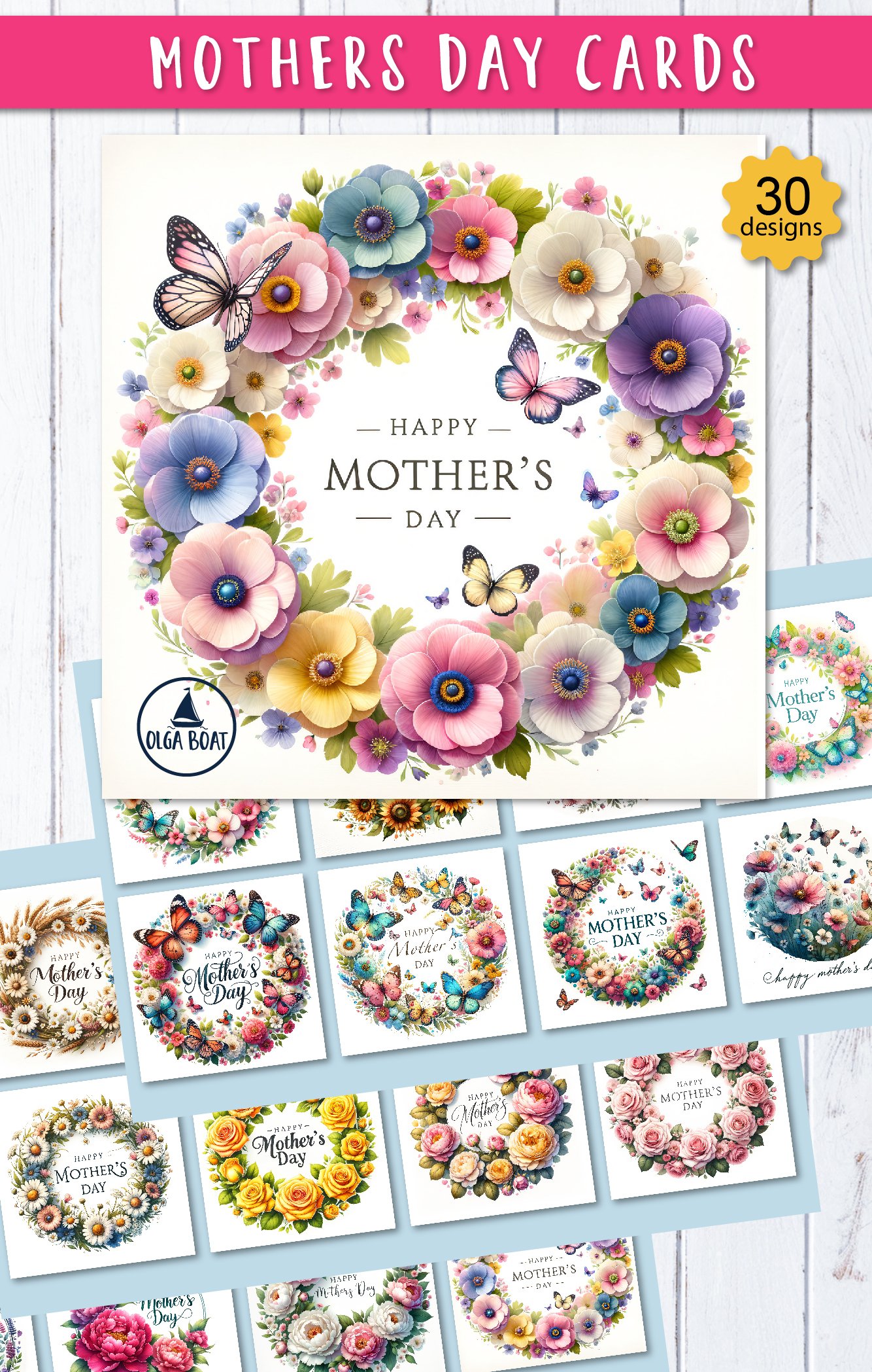Happy mothers day card png | Mothers day bundle