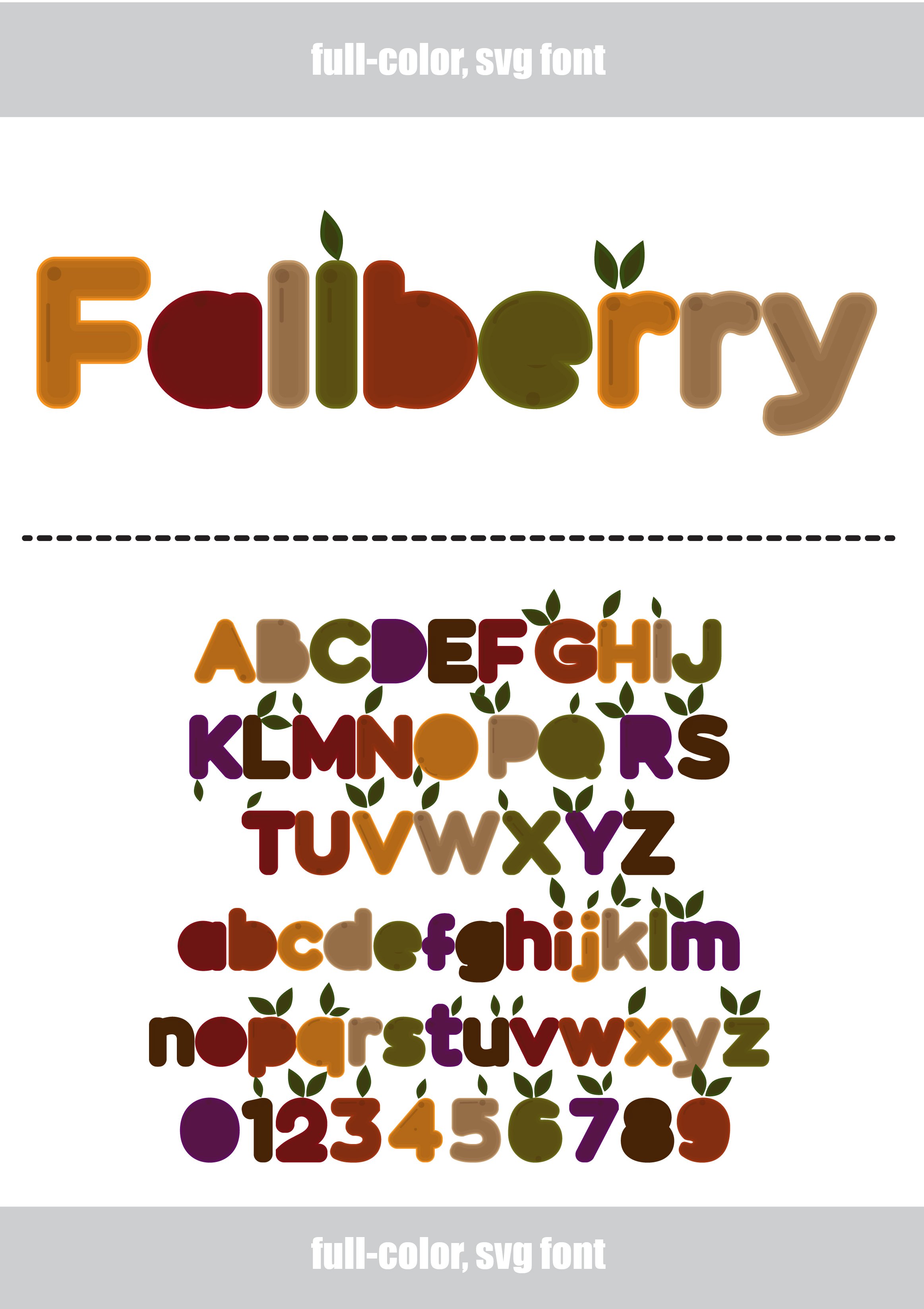 Autumn Themed Full Color SVG Font