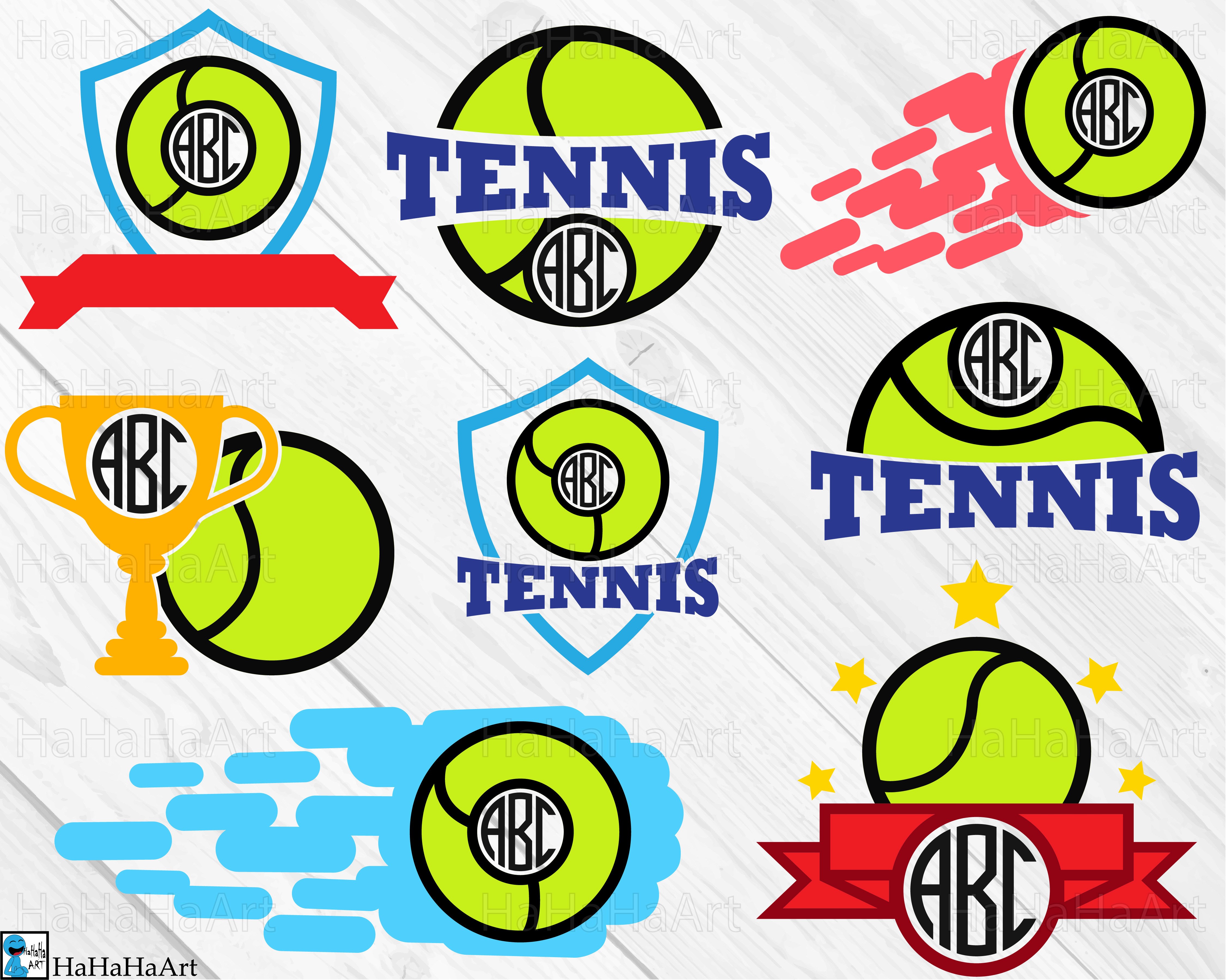 Monogram Tennis Designs - Clip art / Cutting Files 1548c