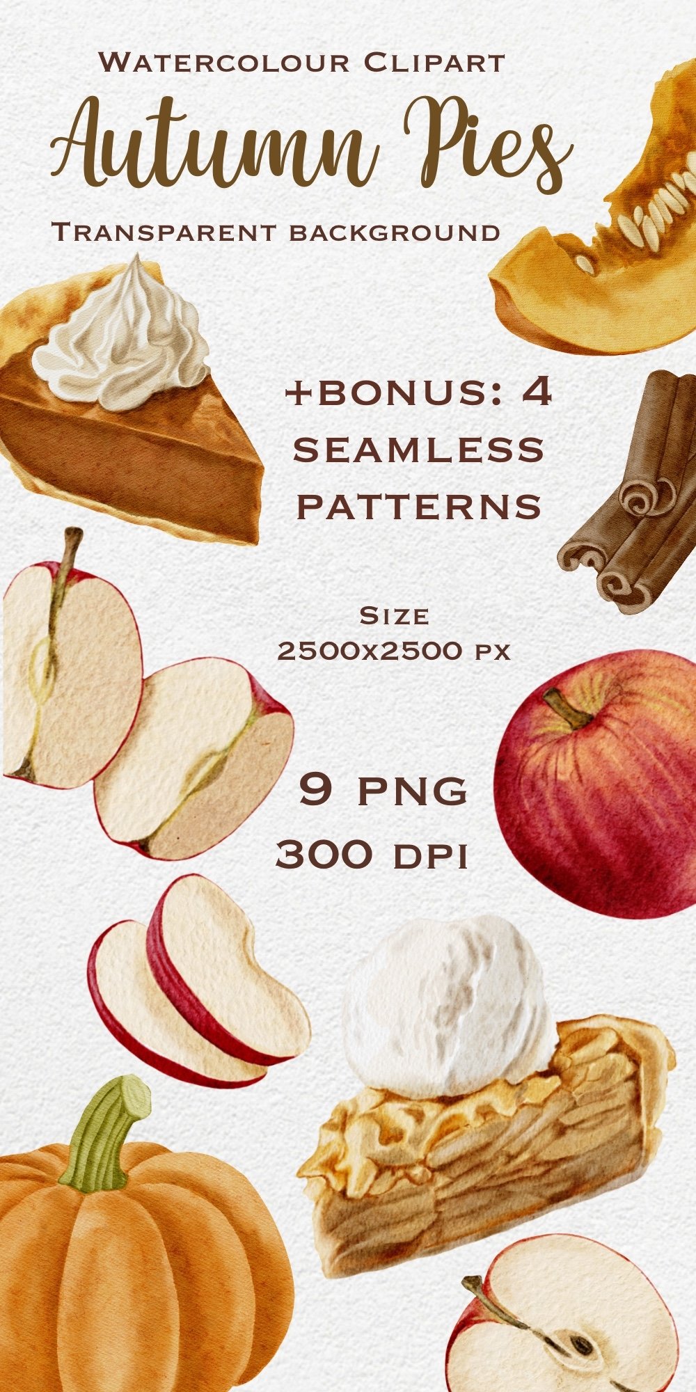 Watercolor clipart Autumn pies (2193772)