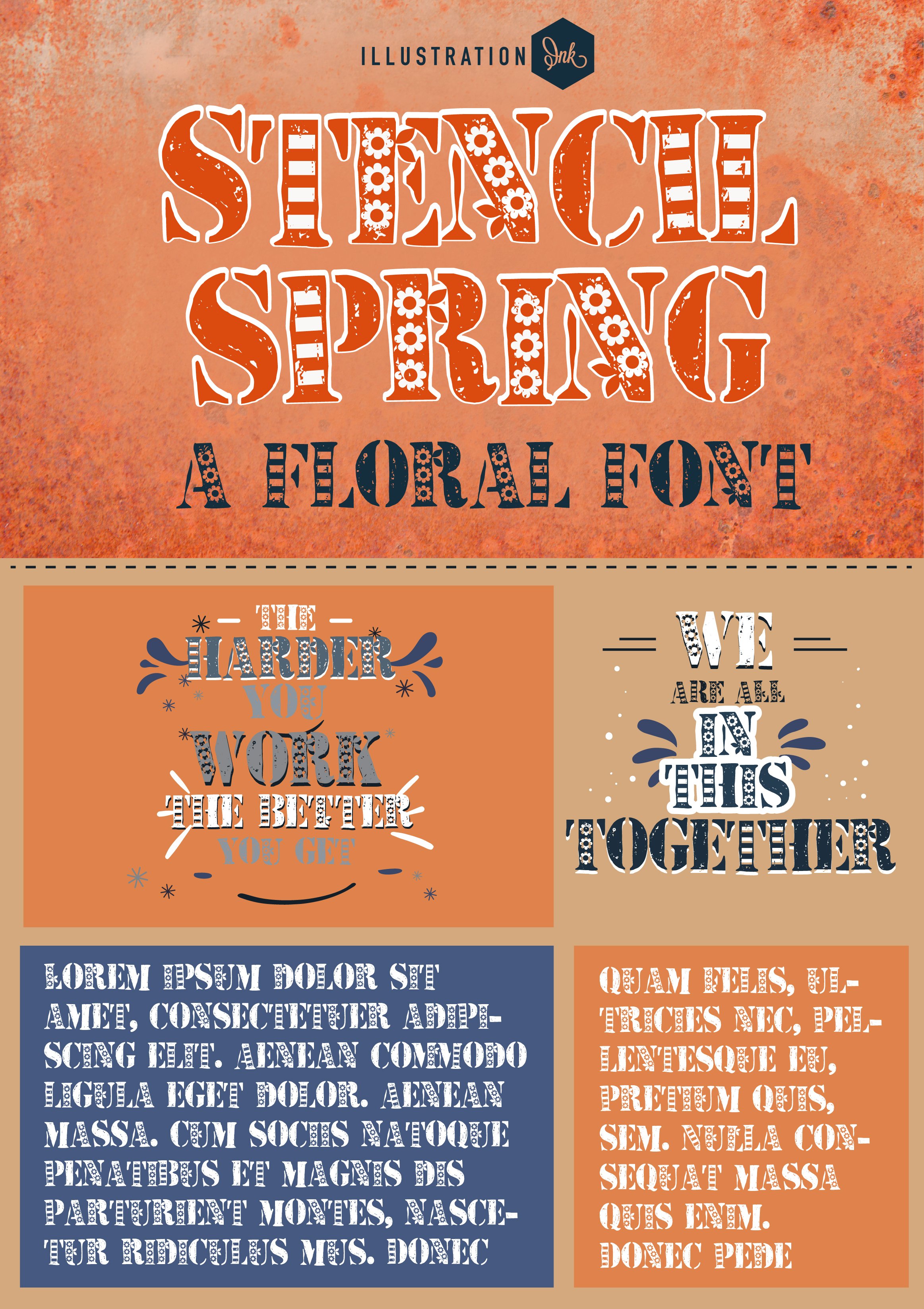 Hand-crafted, hand-written, script font, floral font