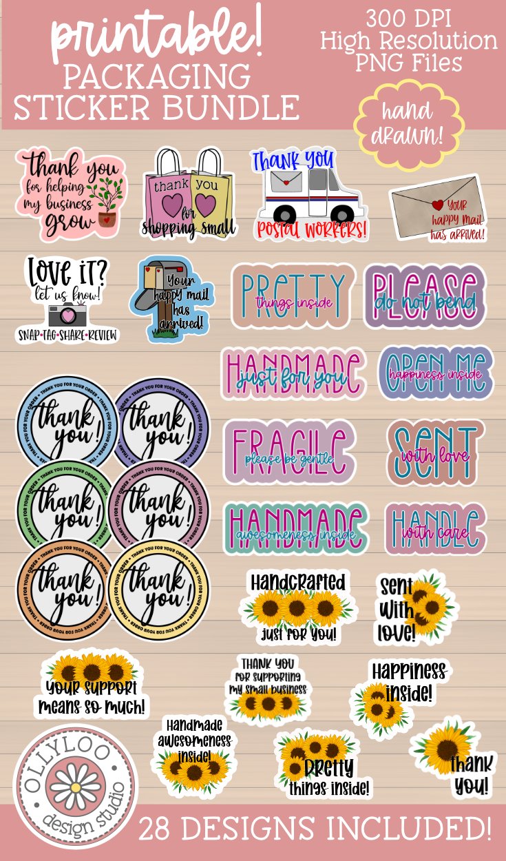 Small Business Packaging Stickers Bundle