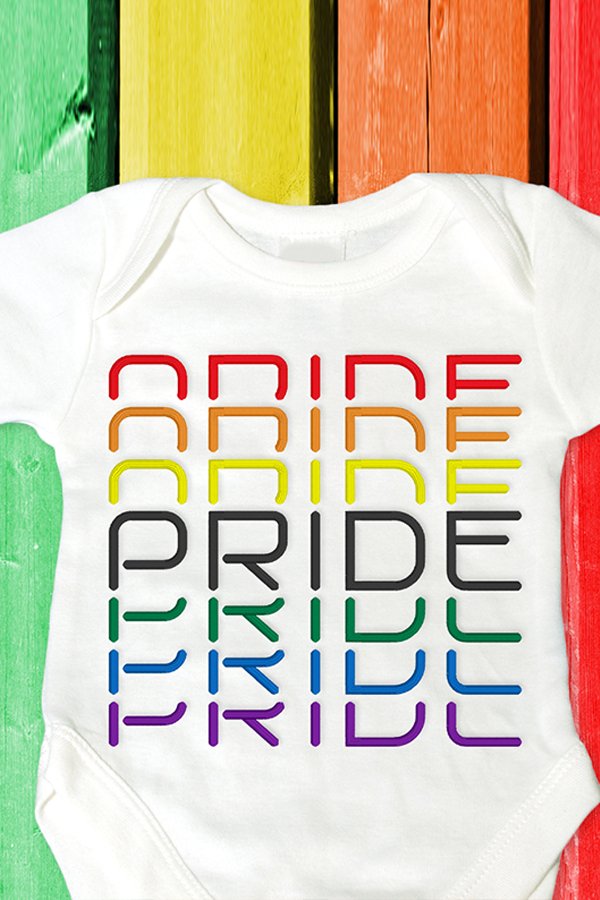 Stacked LGBT Pride Embroidery Design