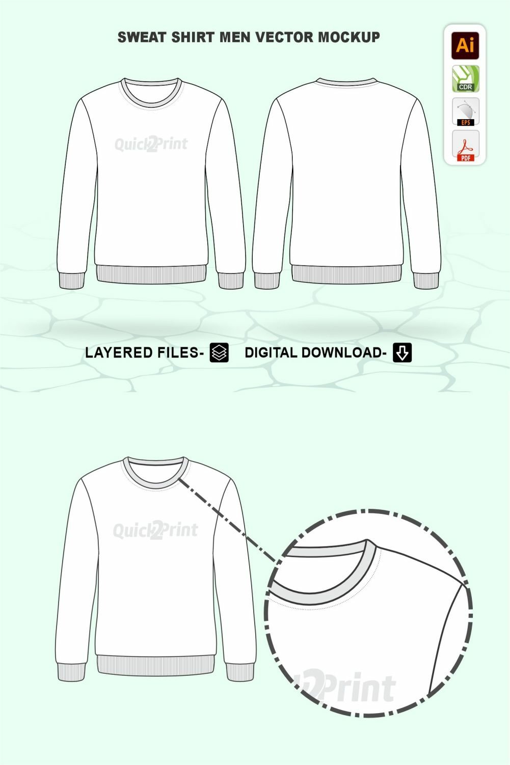 Sweat-Shirt Vector mockup - Sweat shirt vector Template