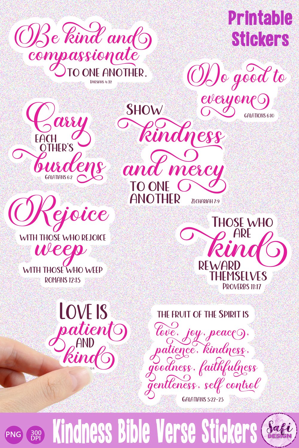 Kindness Bible Verse Printable Stickers for Cricut