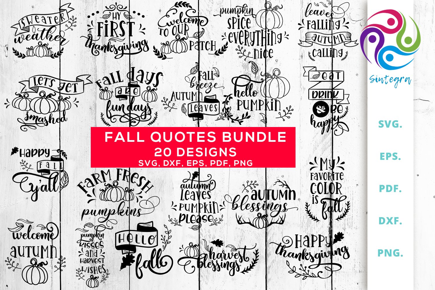Fall Quotes Bundle Svg Cut File
