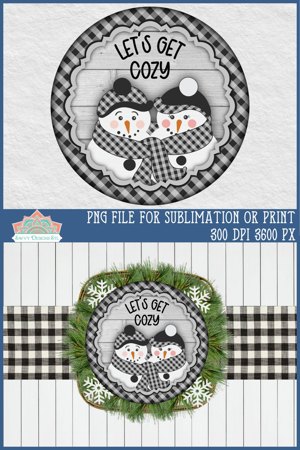 Let's Get Cozy | Round Winter Sign