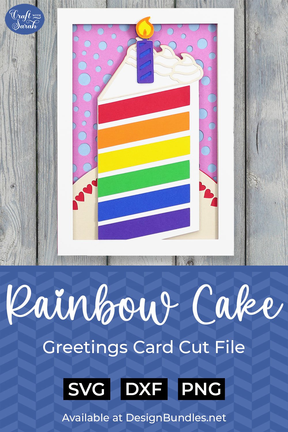 Rainbow Cake Greetings Card Cut File | Happy Birthday SVG