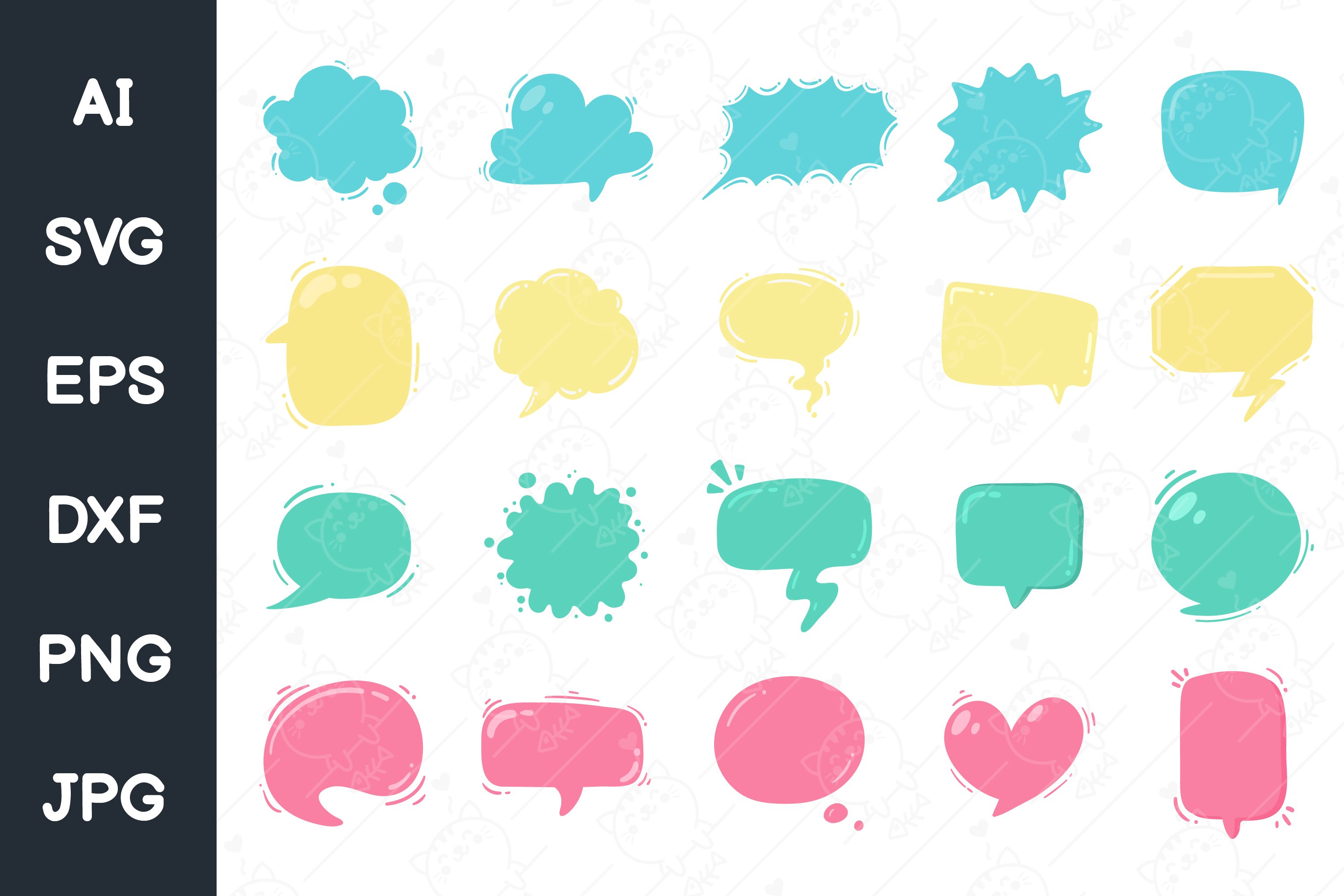 Cute cartoon speech box. svg file.