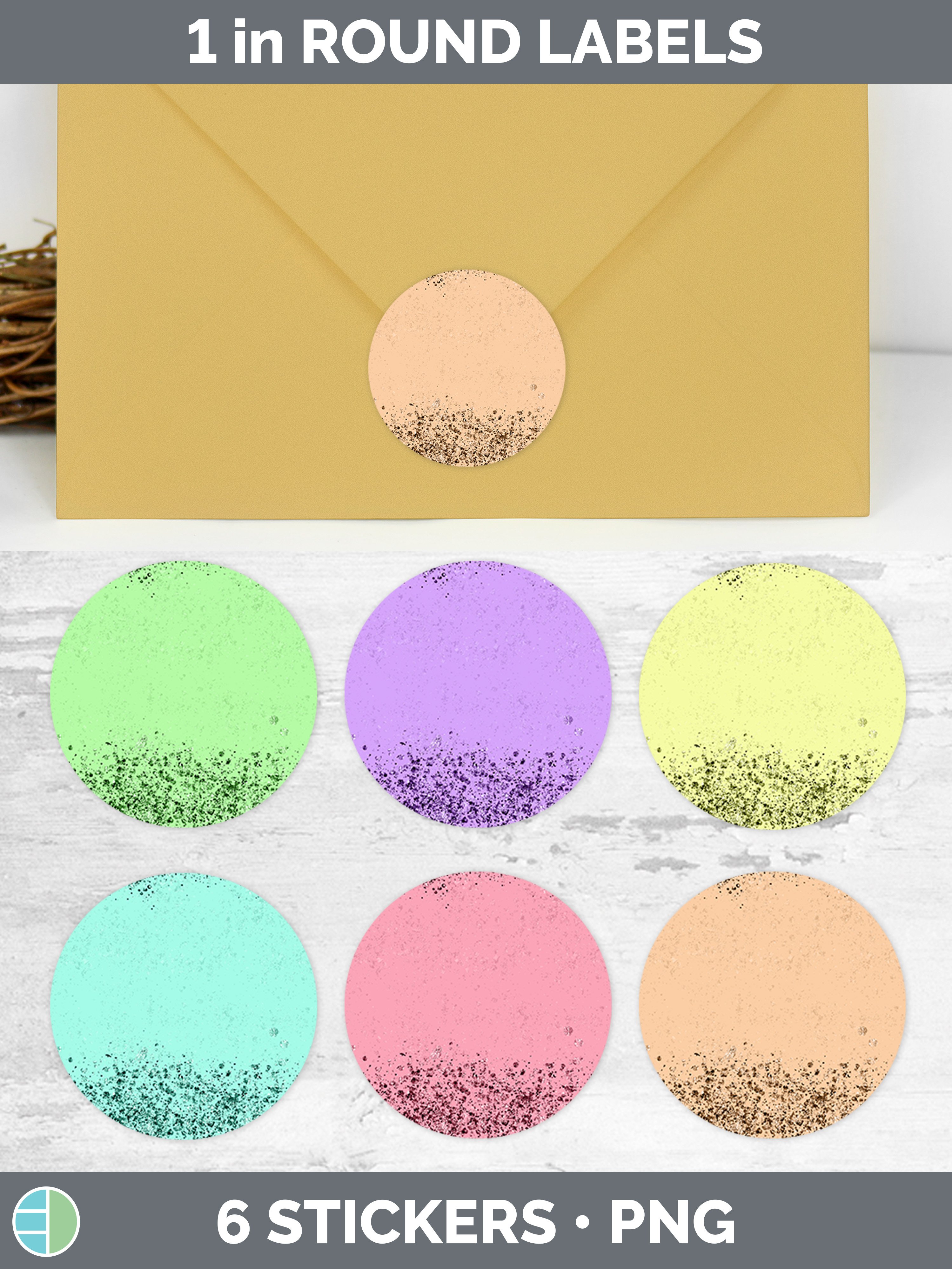 Speckled Stickers | Sticker 1in Round Labels PNG Designs