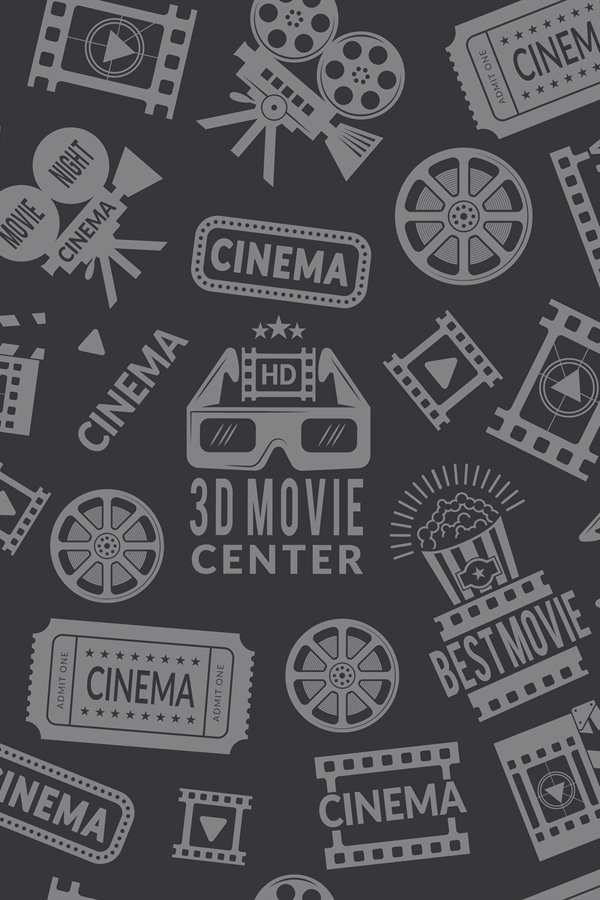 Cinema pattern. Seamless background with symbols of cinema a