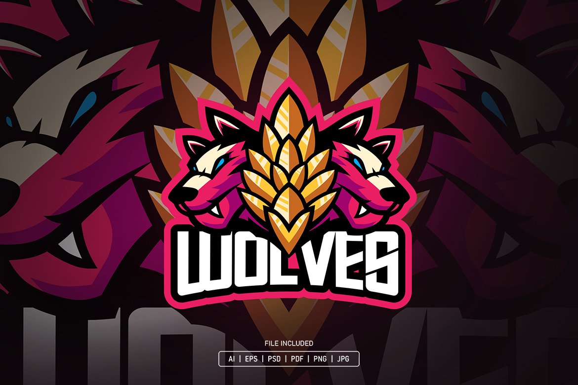 wolves gaming mascot logo