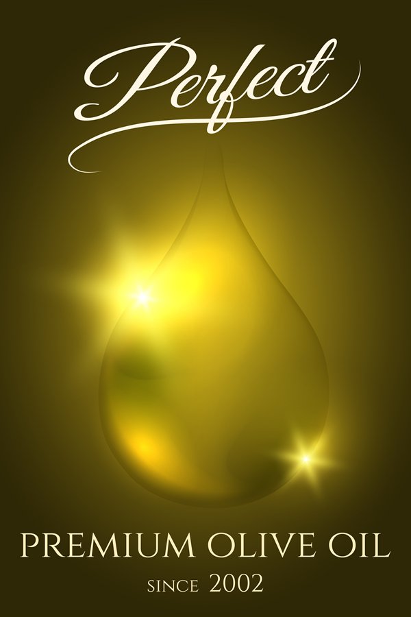 Olive oil drop poster template