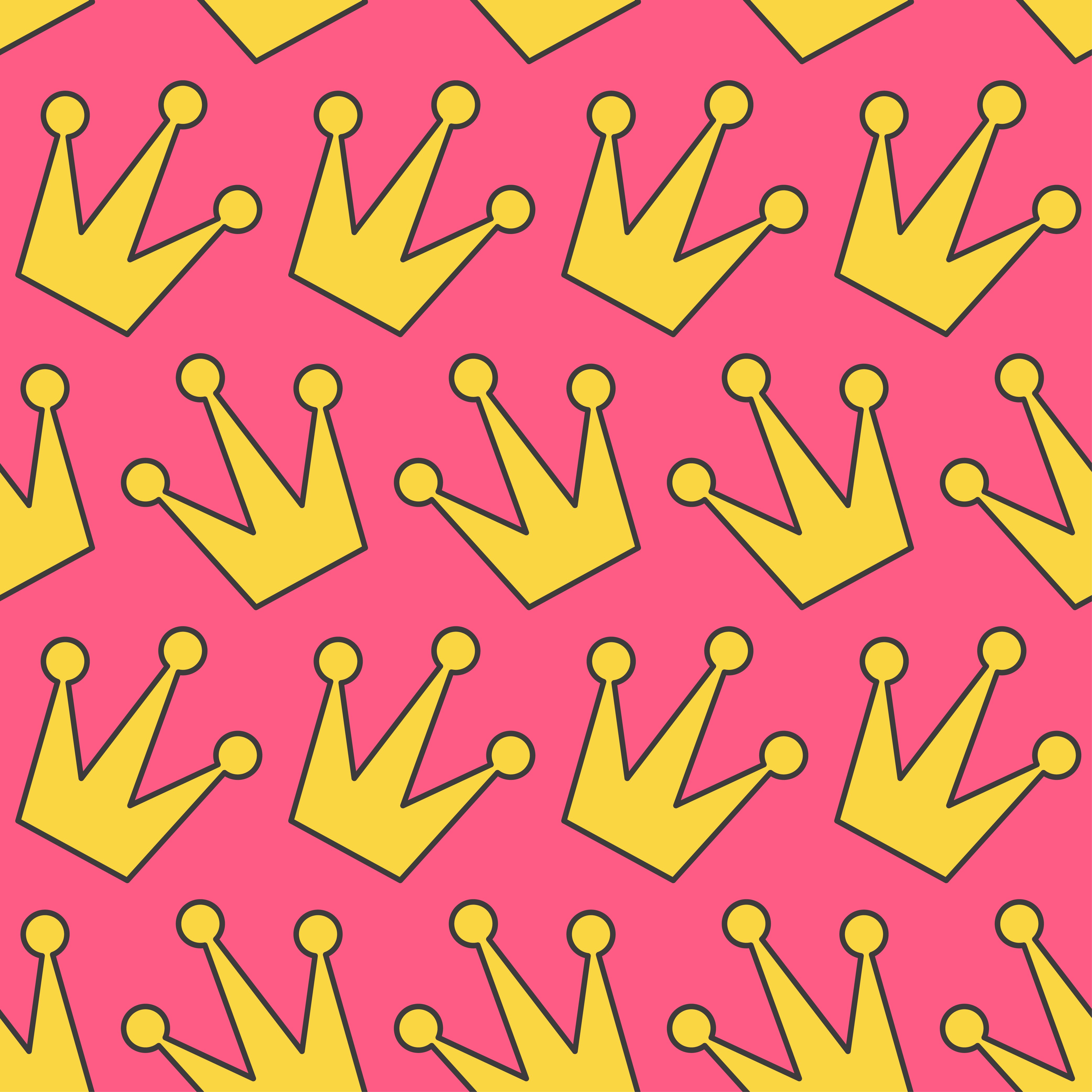 Gold crown pattern set. Flat design. Vector