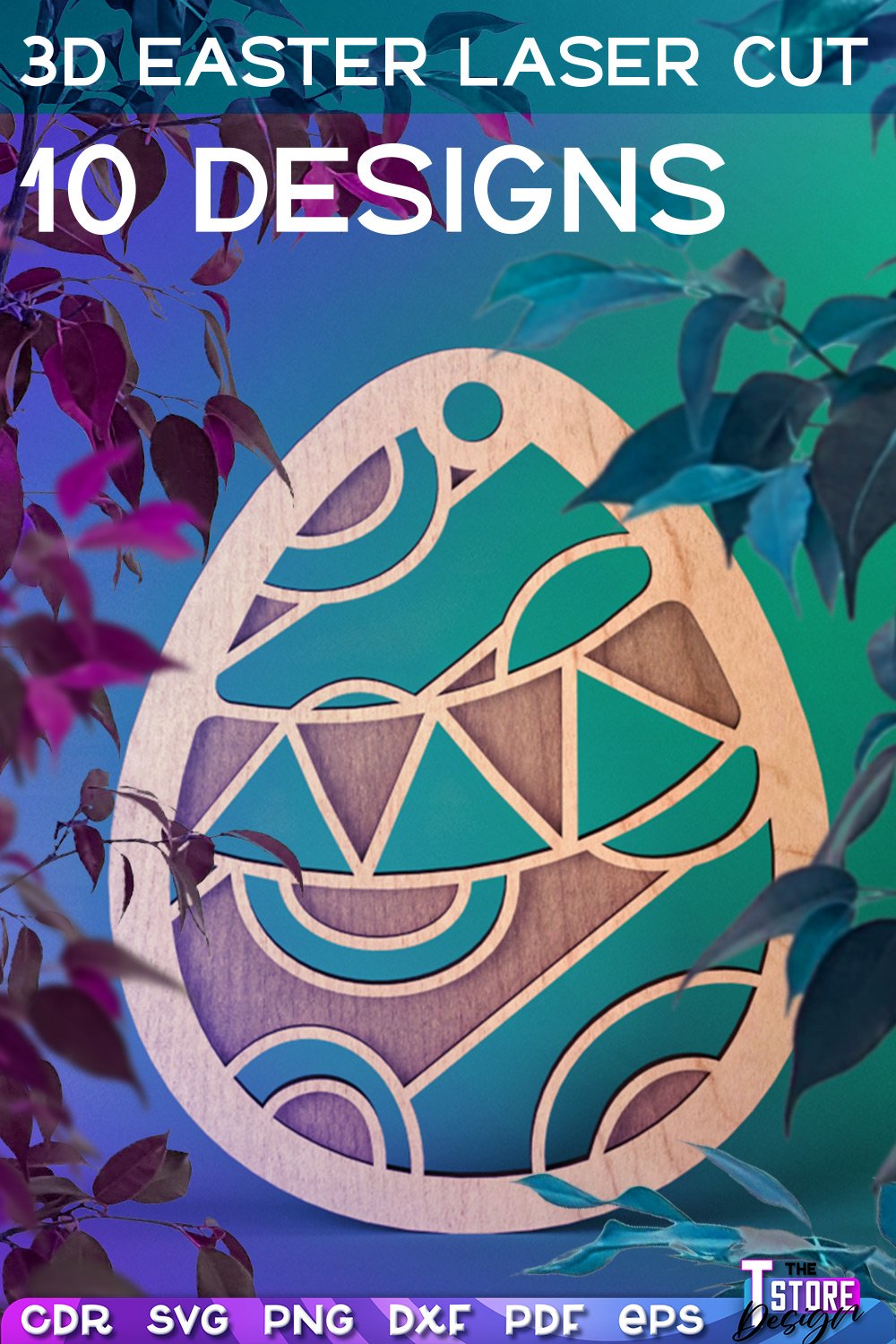 3D Easter Laser Cut SVG Bundle| Easter Eggs Laser Cut Design