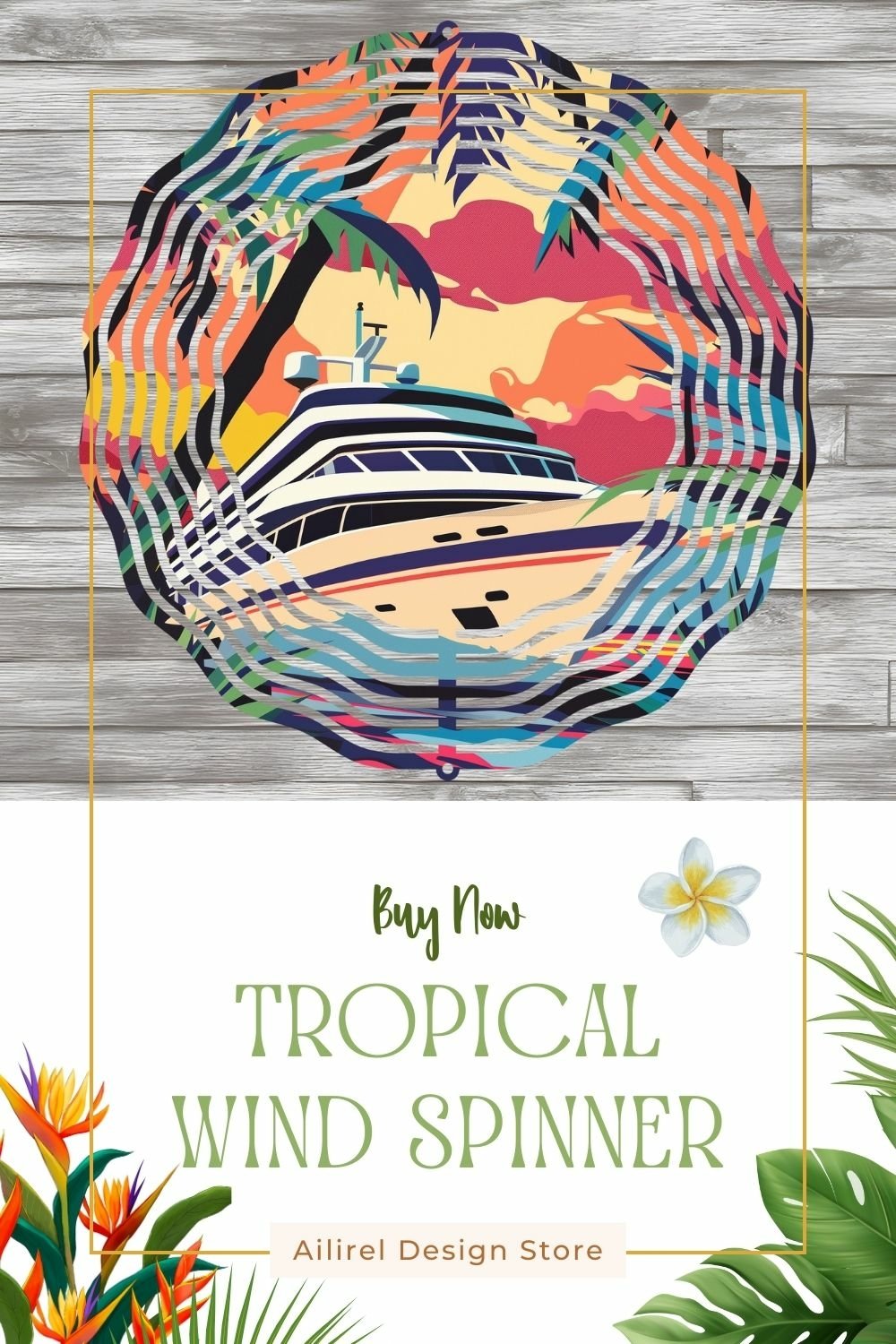 Cruise Wind Spinner Design, Tropical Wind Spinner Template