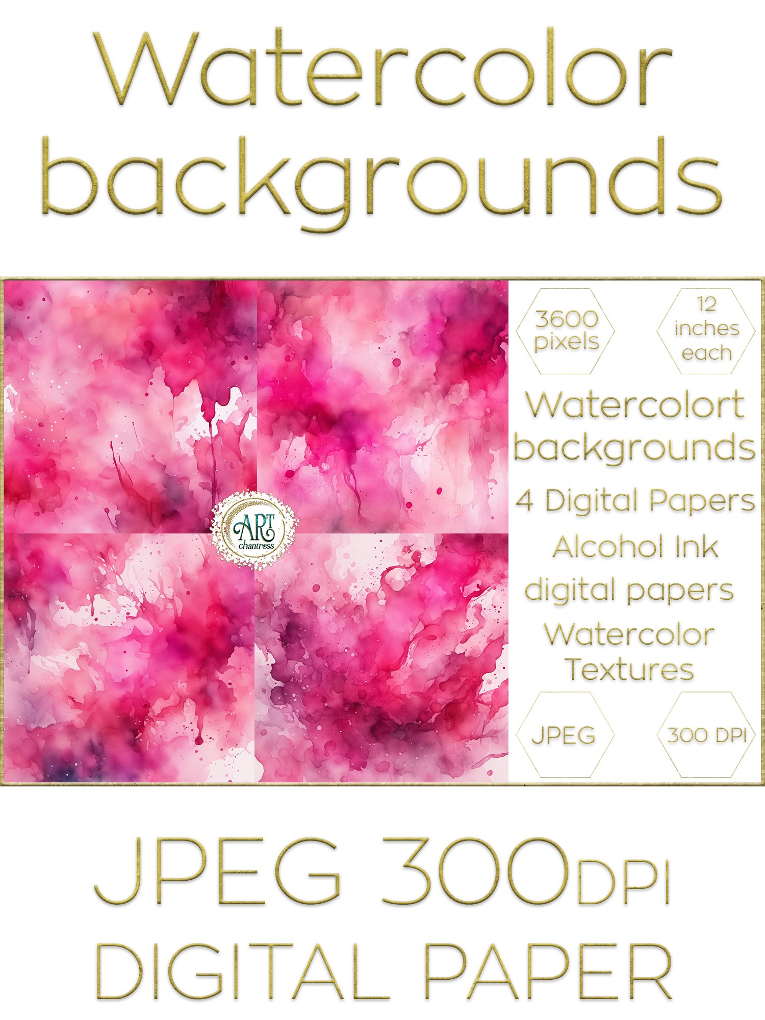 Soft Watercolor Digital Papers Abstract Pink Paper (2897918)