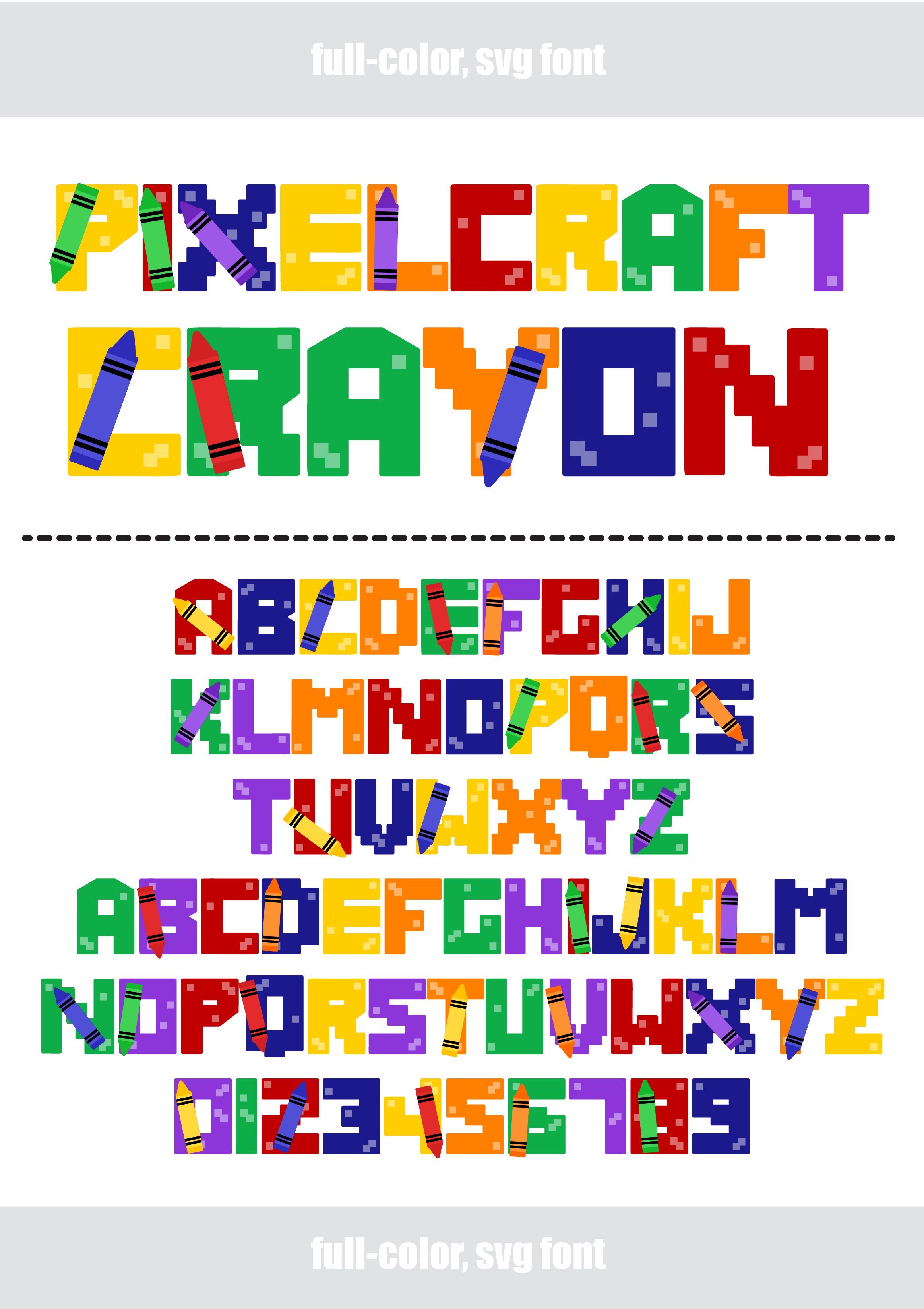 School Themed Full Color SVG Font