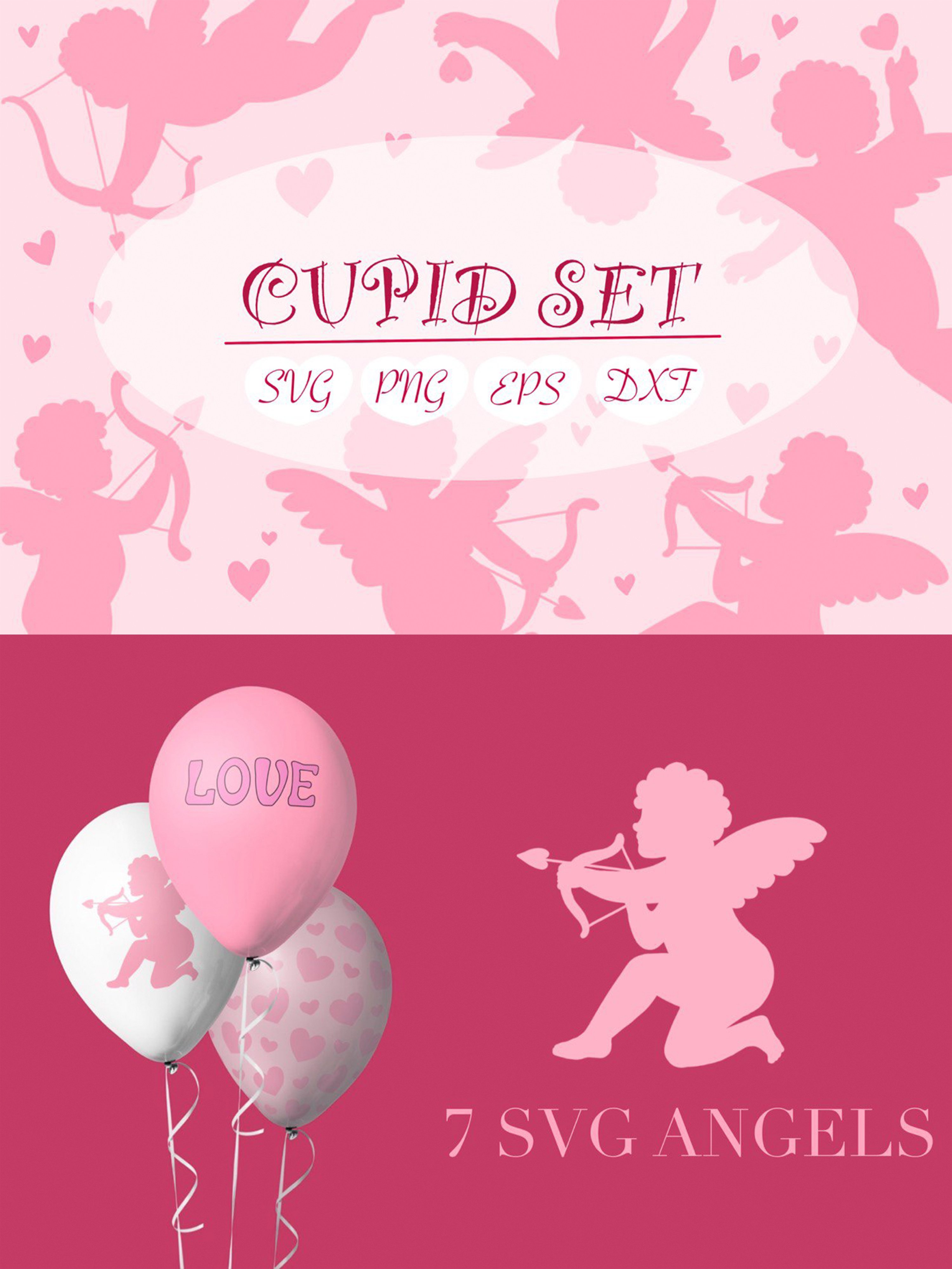 Cupid SVG Silhouette Set