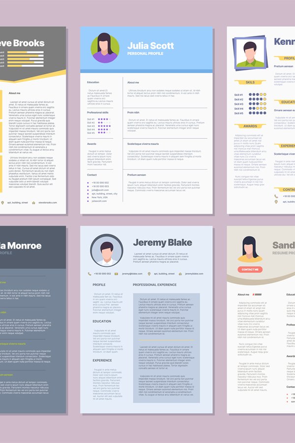 Resume template. Modern clean design layout for corporate ma