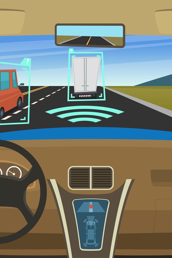 Autonomous car. Feature vehicles new smart computer technolo