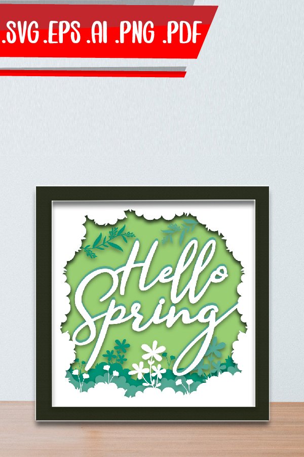 Spring layered papercut - svg eps ai png pdf
