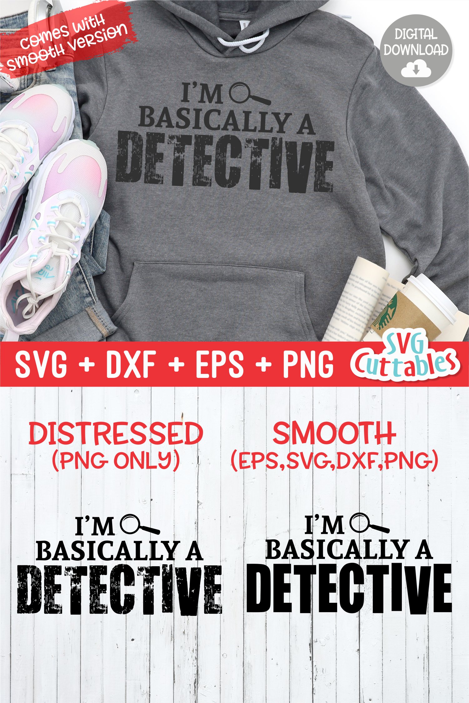 True Crime SVG | I'm Basically A Detective | Shirt Design