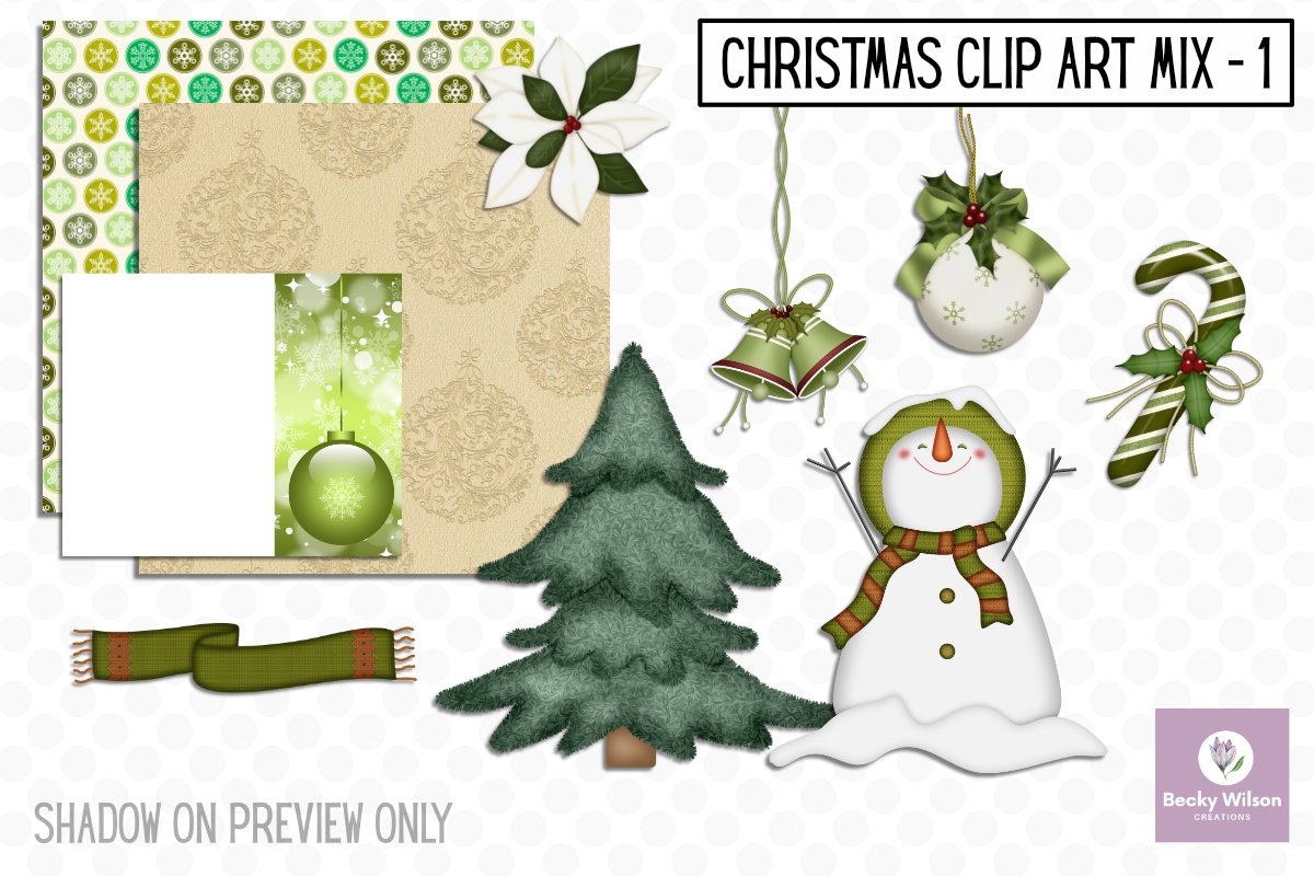 Christmas Clip Art Mix Set 1