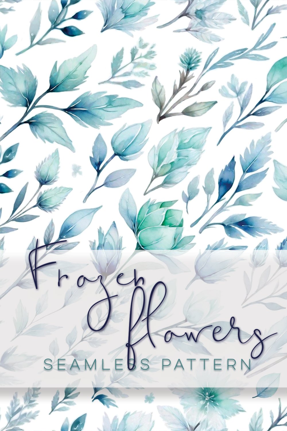Frozen flowers seamless pattern