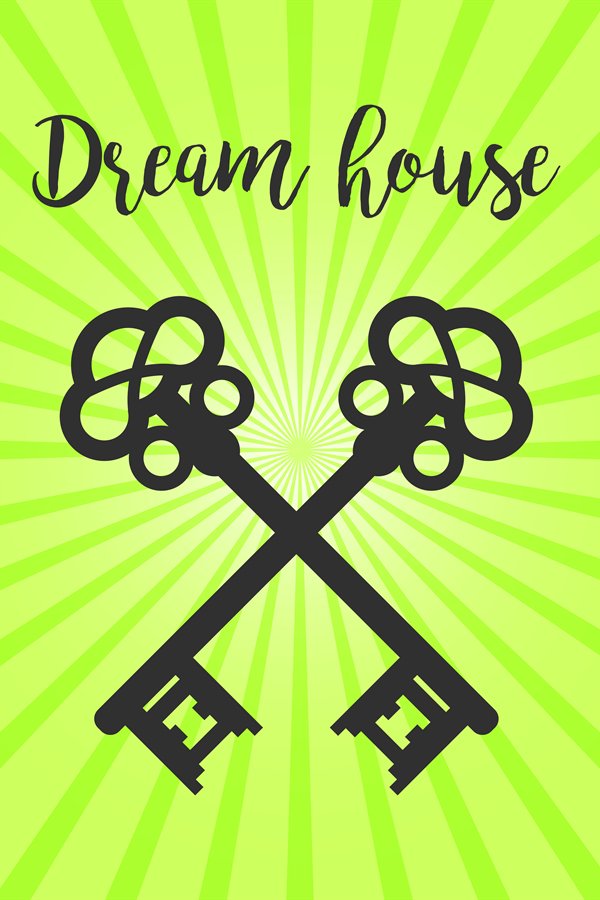 Vintage crossed keys on green background