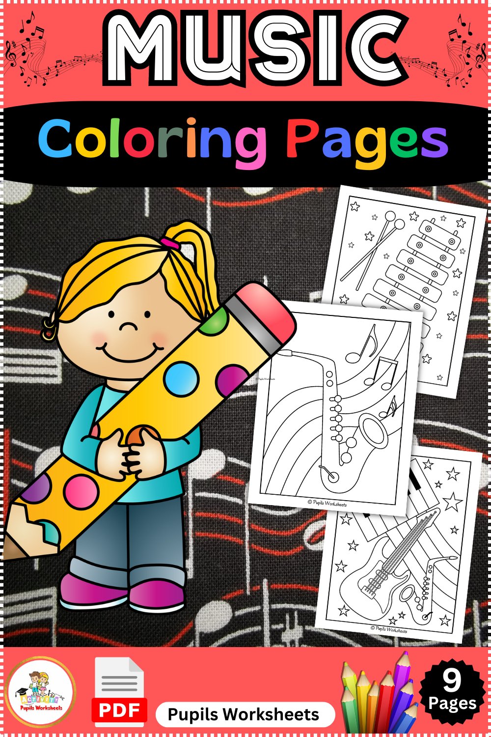 Music Coloring Sheets - Instruments Music Coloring Pages