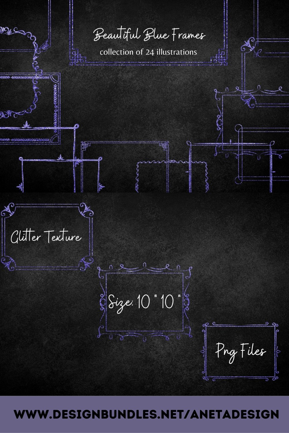Blue Glitter Frames Collection (2492031)