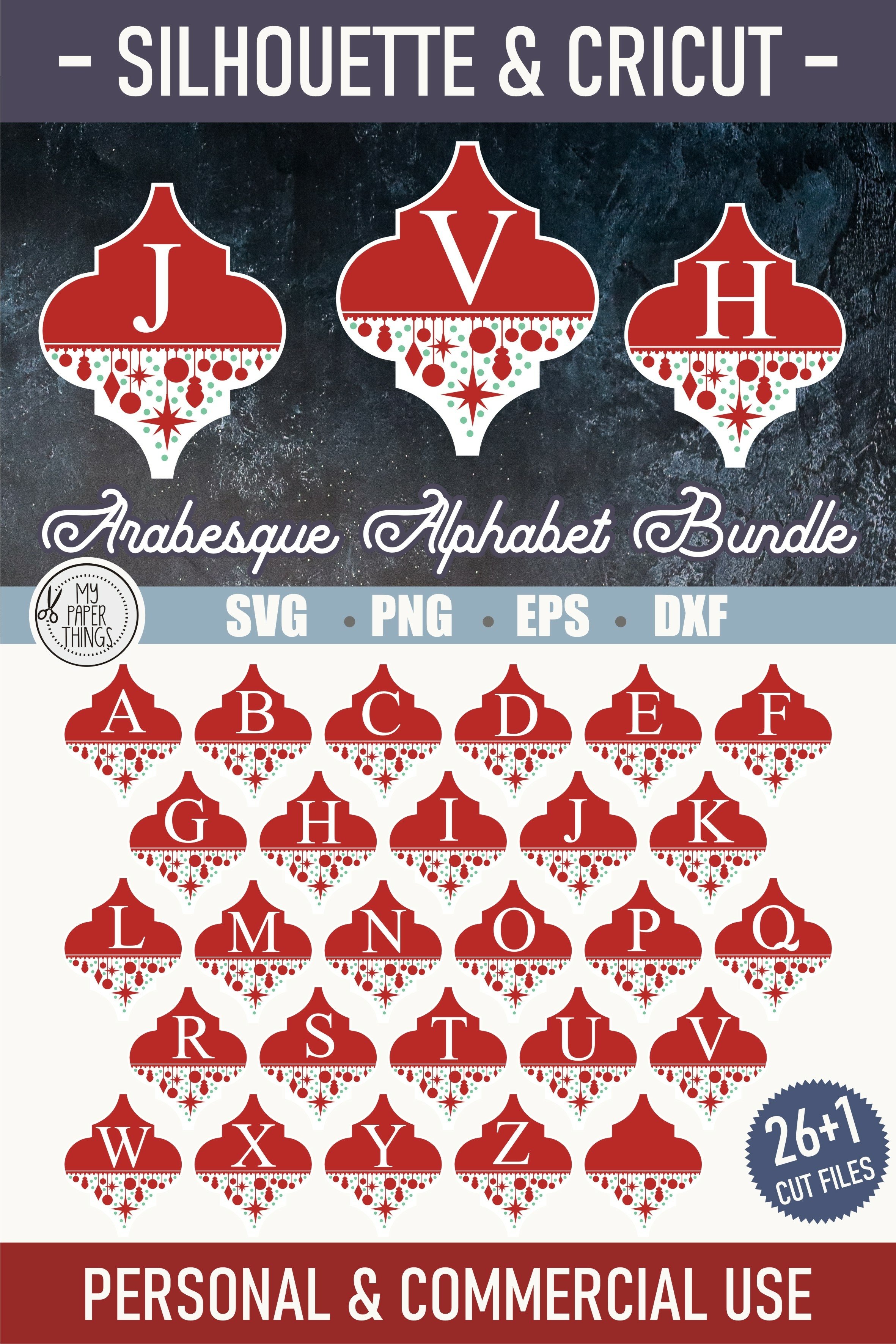 Arabesque Ornament Monogram Alphabet Bundle