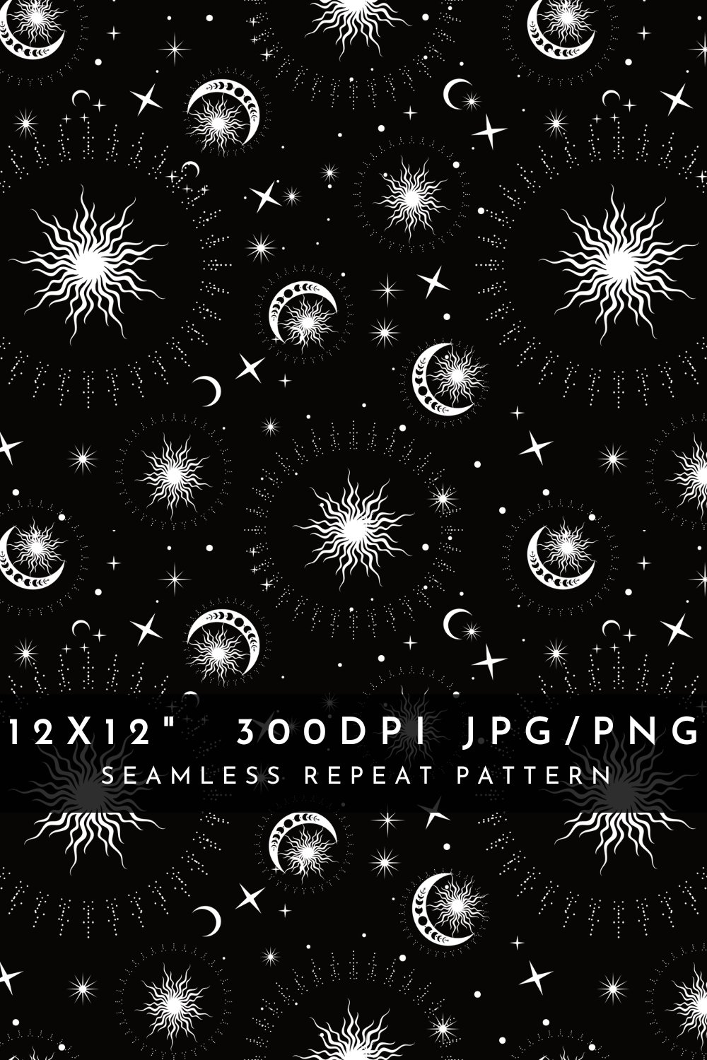 Magic Galaxy Digital Paper, Outer Space Seamless Pattern