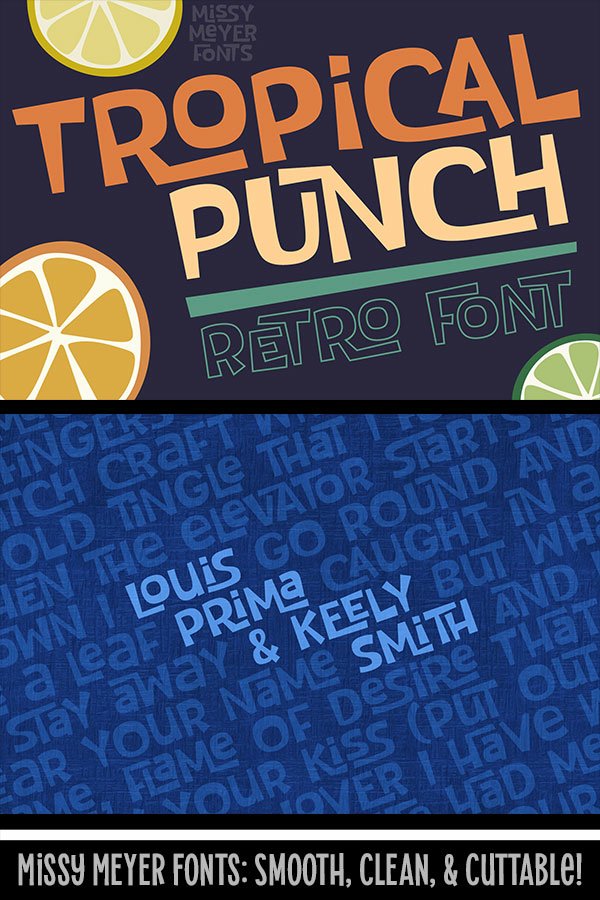 Tropical Punch - a fun retro vintage interlock font!