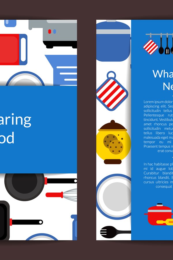 Vector flat style kitchen utensils card (845620)