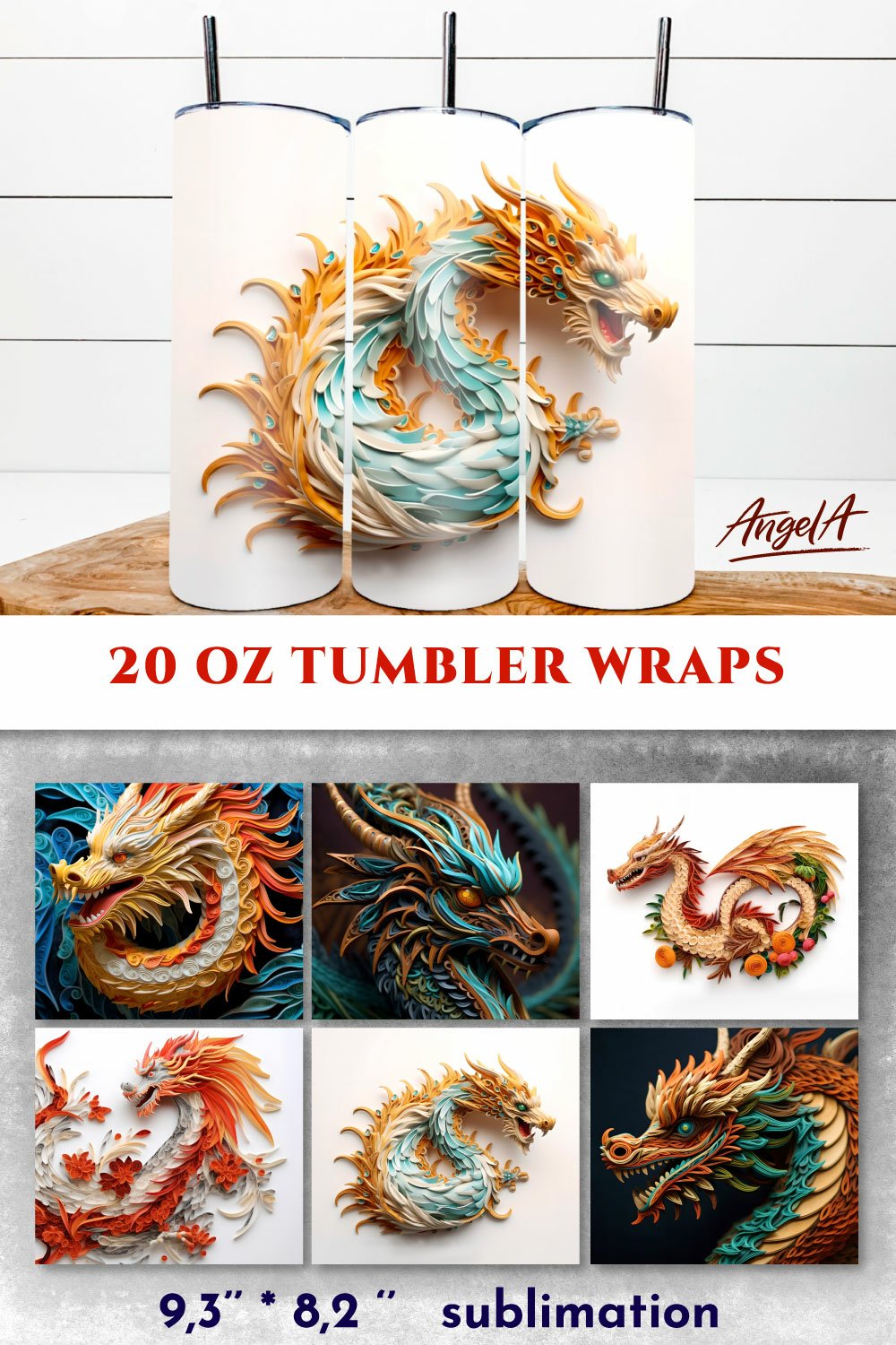 3d dragon tumbler wrap designs / dragon tumbler (2610997)