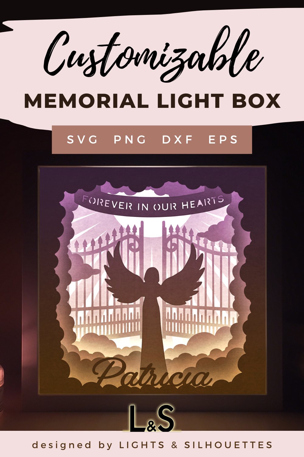 Customizable Memorial Shadow Box | Paper Cut Light Box
