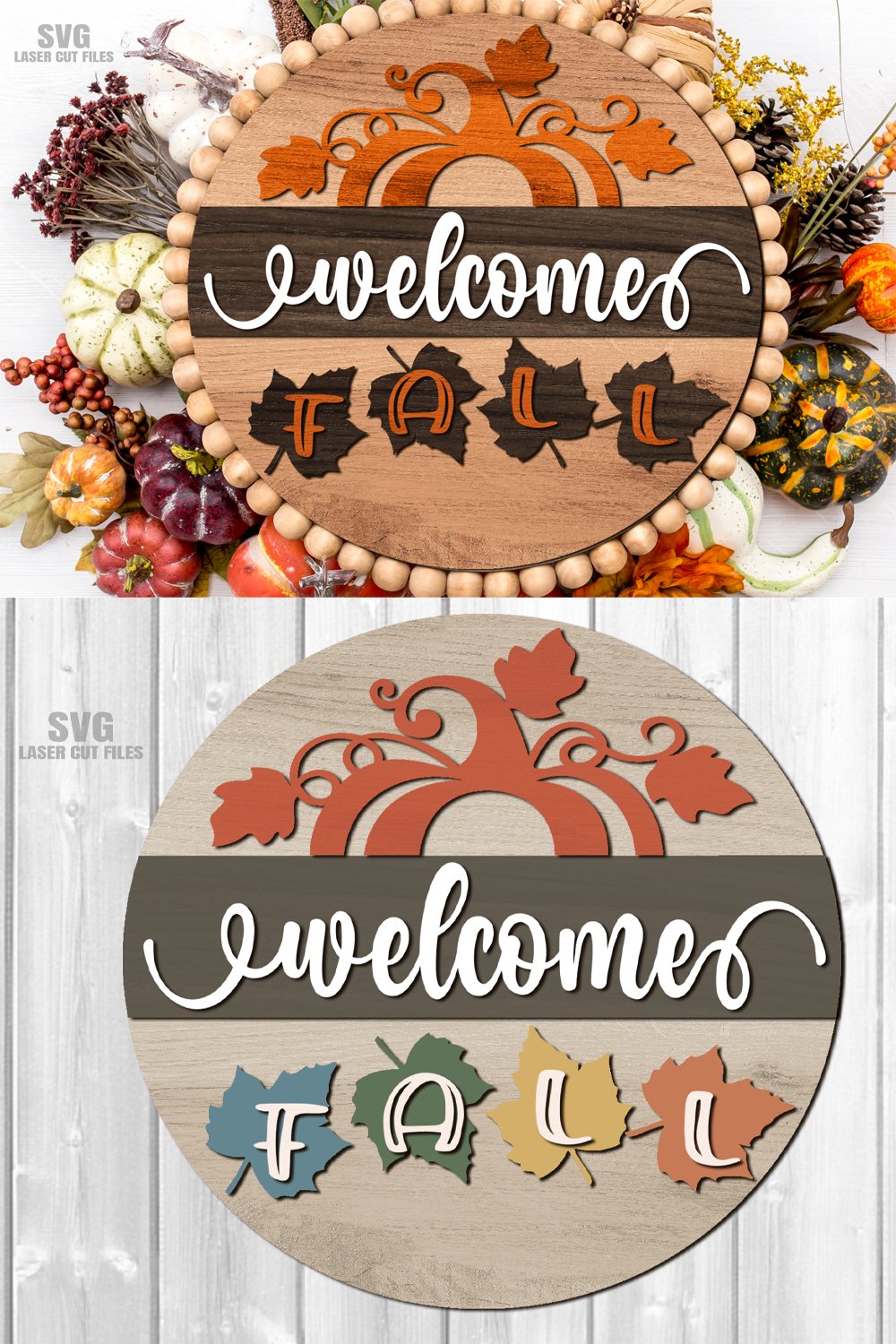 Welcome Fall SVG Laser Cut Files | Pumpkin Sign SVG