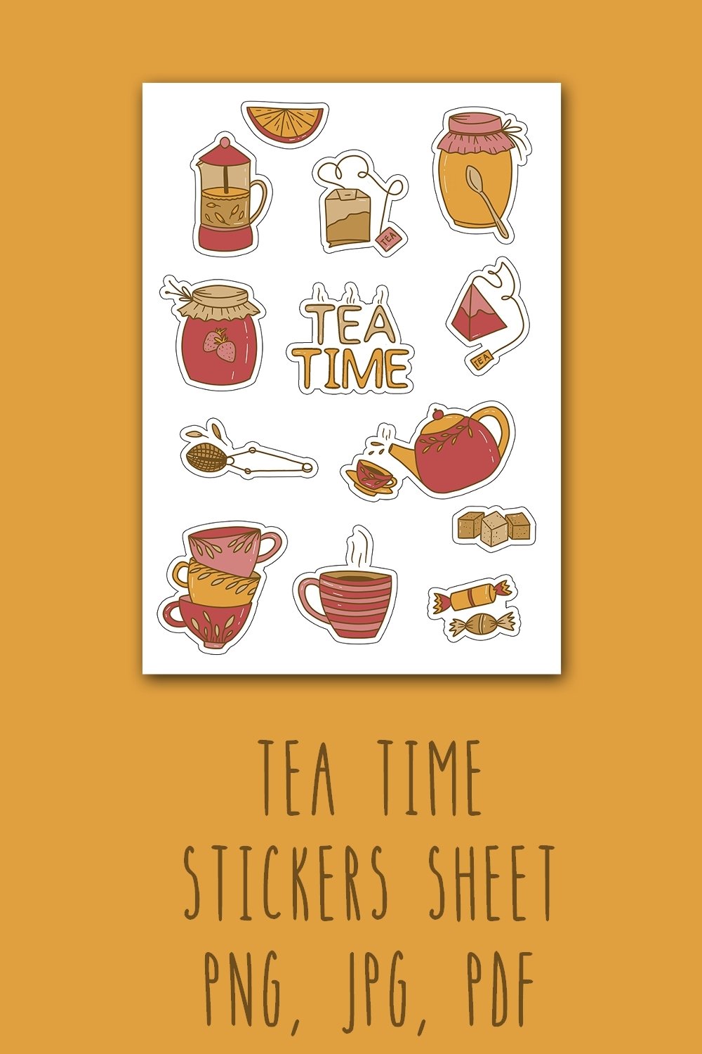 Tea time stickers sheet