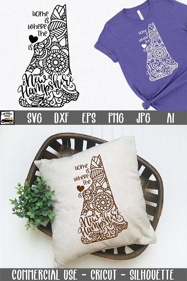 New Hampshire Mandala SVG File - Home is Where the Heart Is