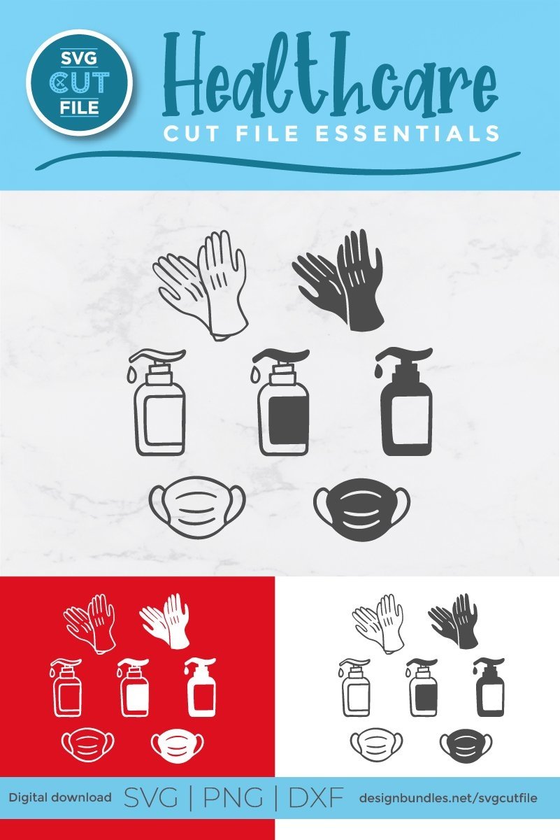 Coronavirus or COVID svg - Face mask and hand sanitizer icon