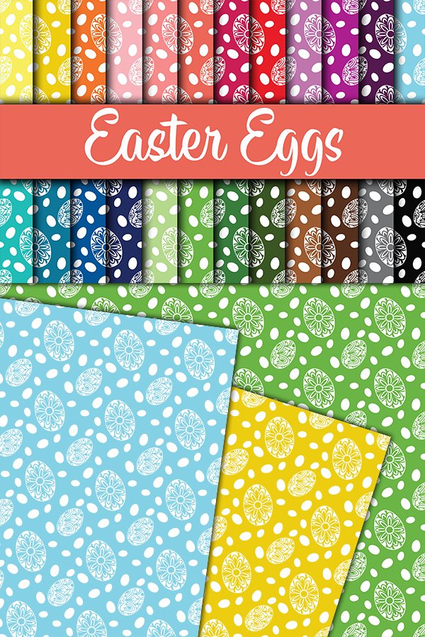 Easter Eggs Digital Paper Designs